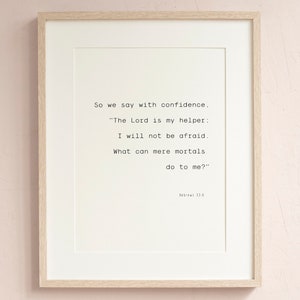 Hebrews 13:6 Bible Verse Wall Art Download, Minimalist Modern Scripture ...