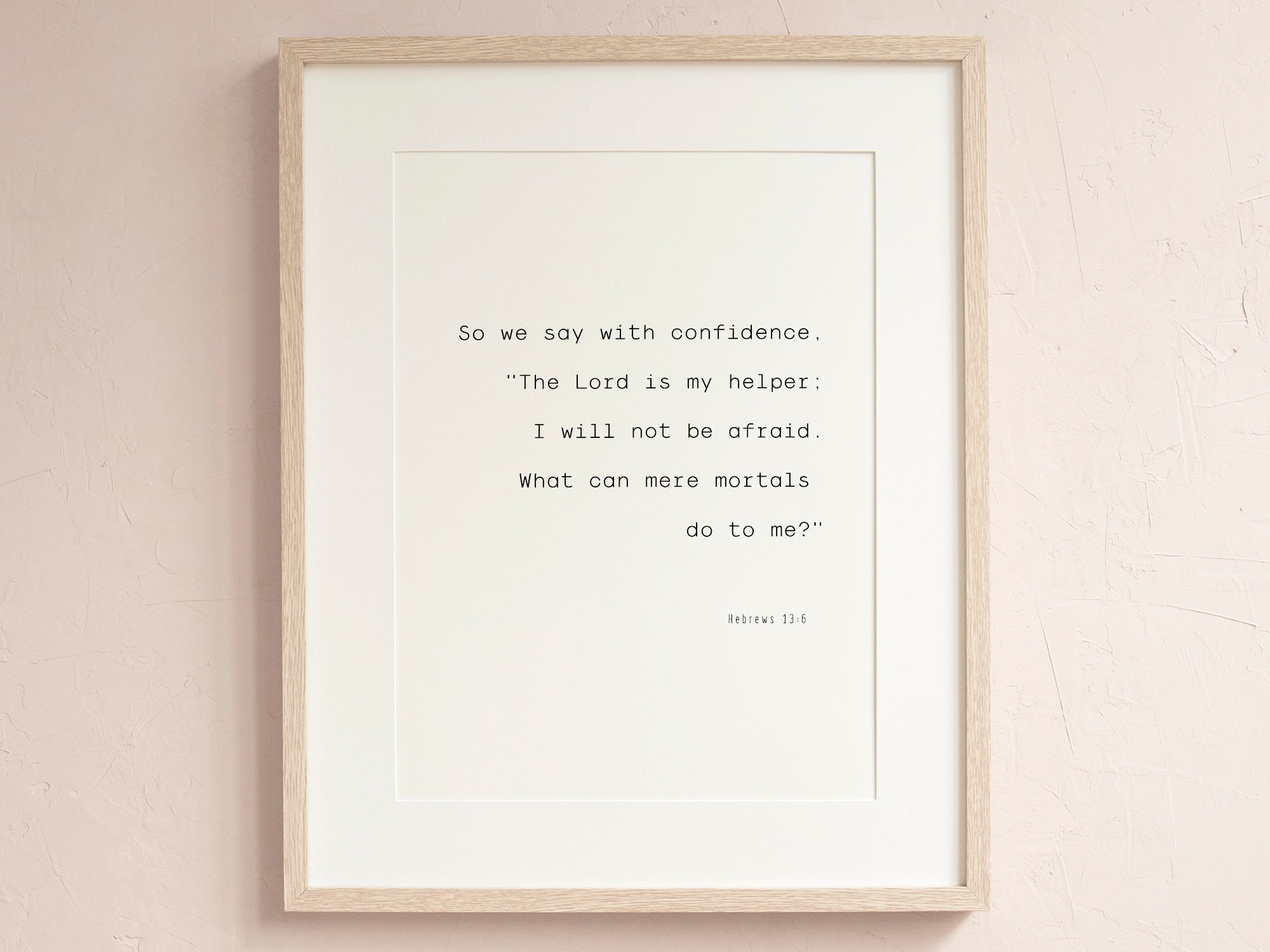 Hebrews 13:6 Bible Verse Wall Art Download, Minimalist Modern Scripture ...