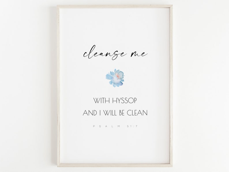 Bathroom Bible Verse Art Print Set of 2, Cleanse Me Wash Me Wall Art ...