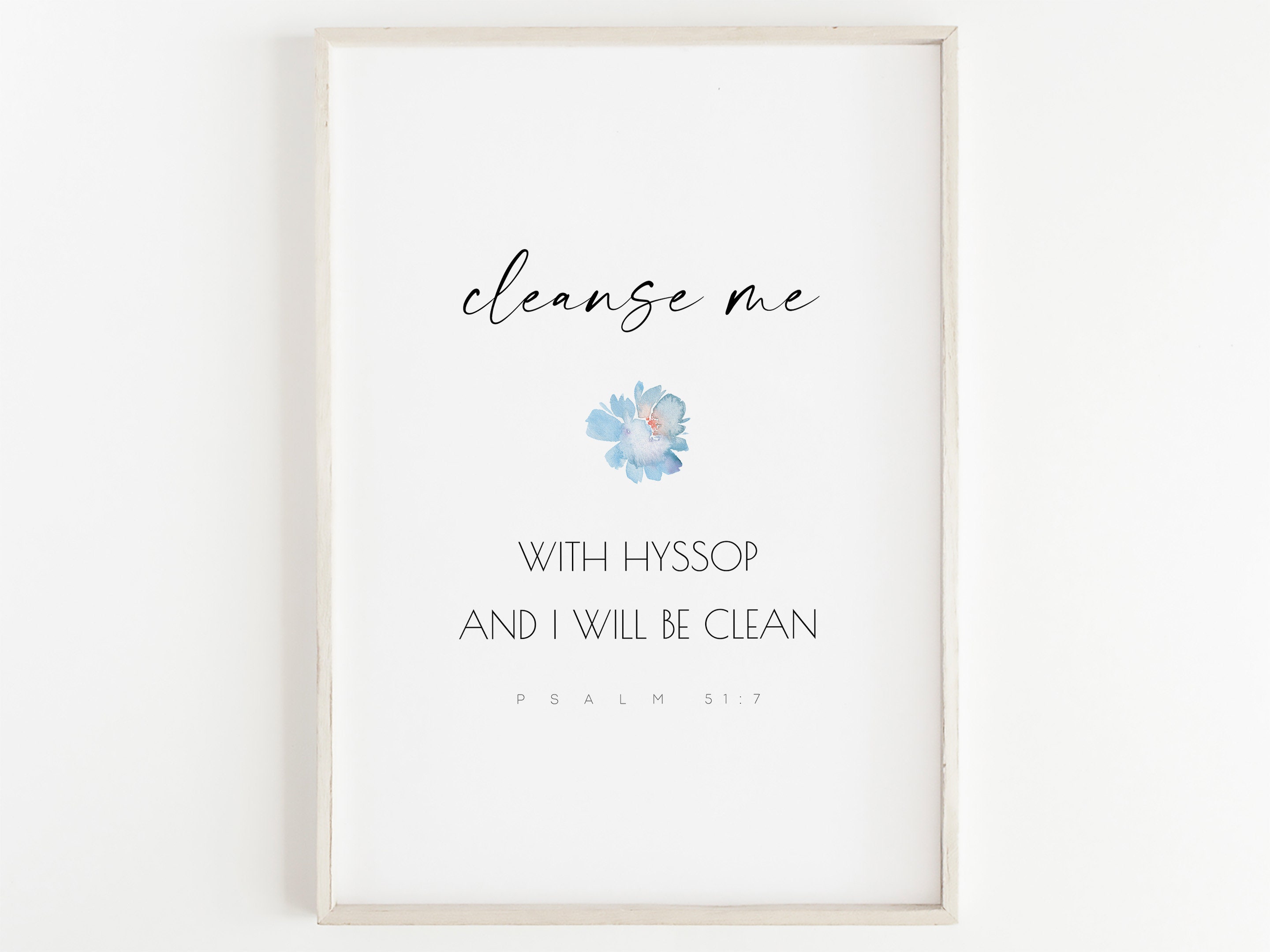 Bathroom Bible Verse Art Print Set of 2, Cleanse Me Wash Me Wall Art ...