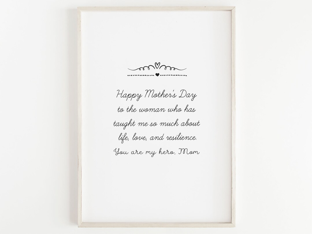Happy Mother's Day Printable Quote Gift, Art Print Bedroom, Minimalist ...