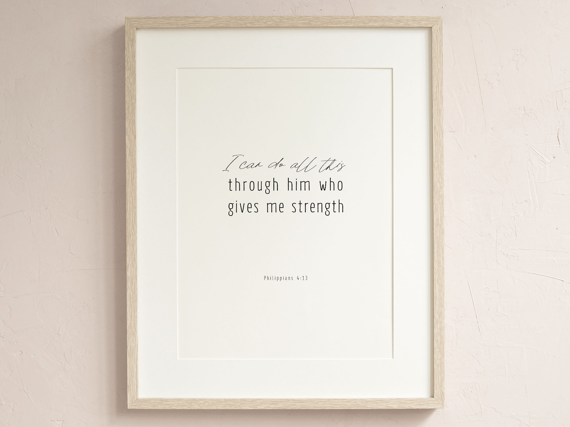 Philippians 4:13 Bible Verse Wall Art Minimalist Home Decor - Etsy
