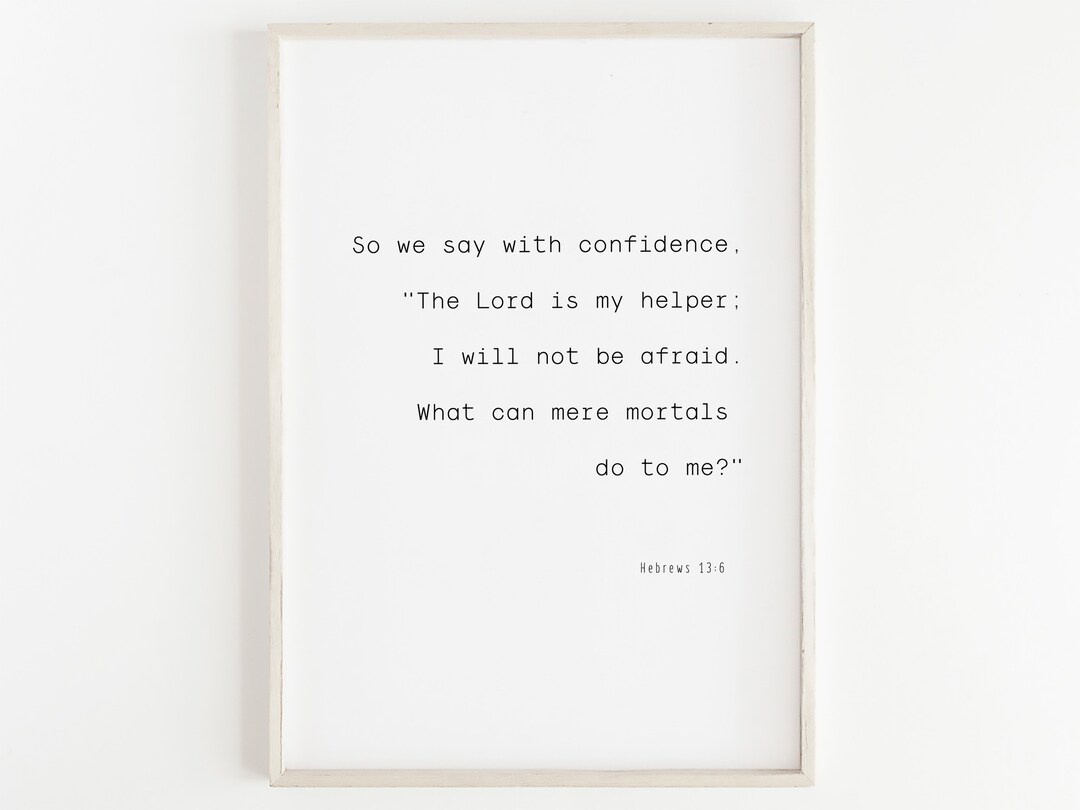 Hebrews 13:6 Bible Verse Wall Art Download, Minimalist Modern Scripture ...