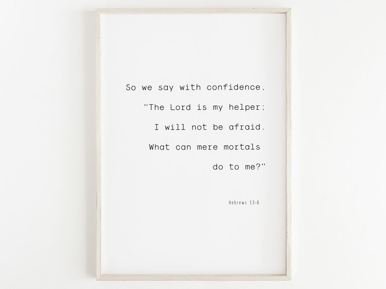 Hebrews 13:6 Bible Verse Wall Art Download, Minimalist Modern Scripture ...