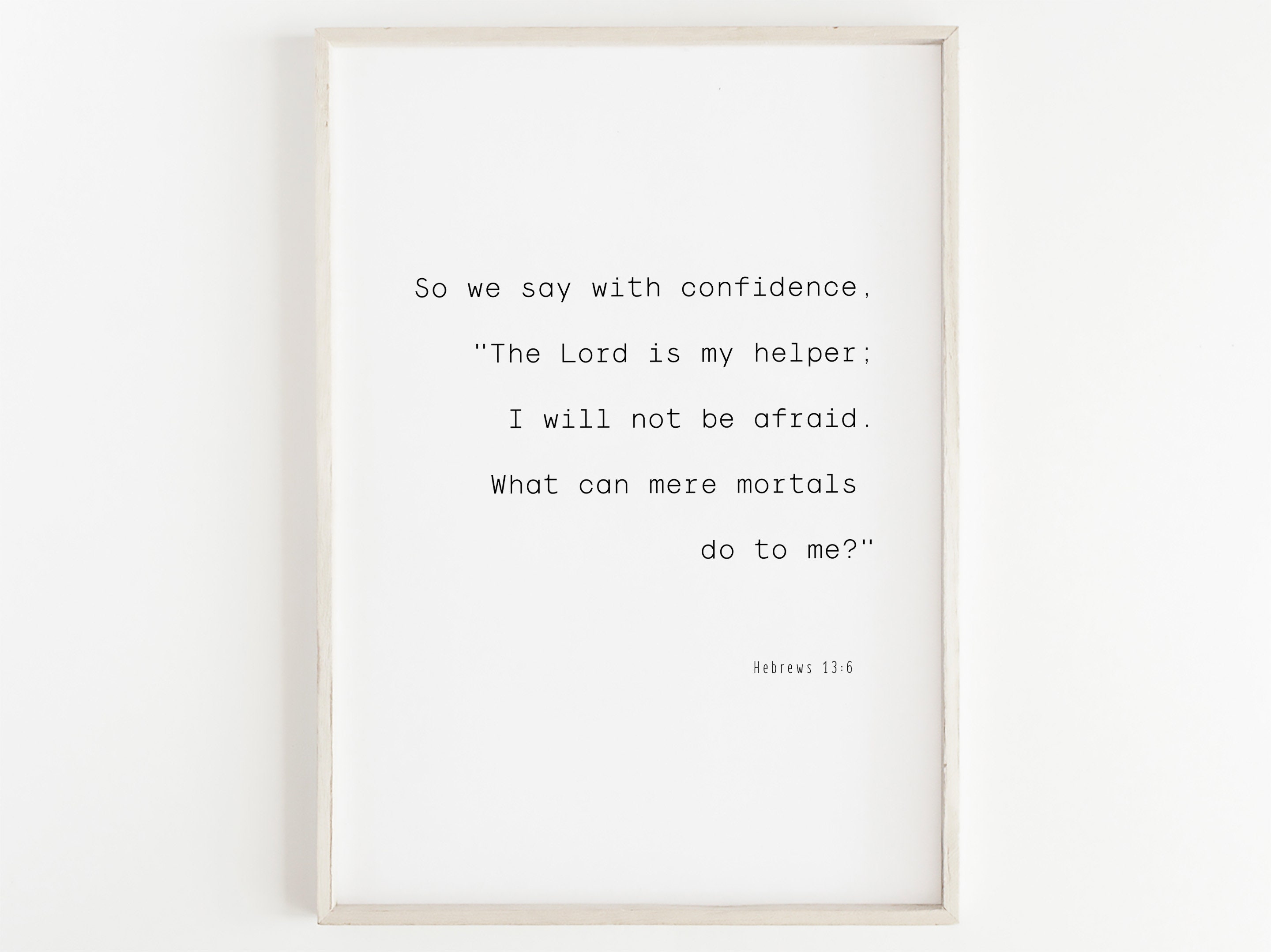 Hebrews 13:6 Bible Verse Wall Art Download, Minimalist Modern Scripture ...