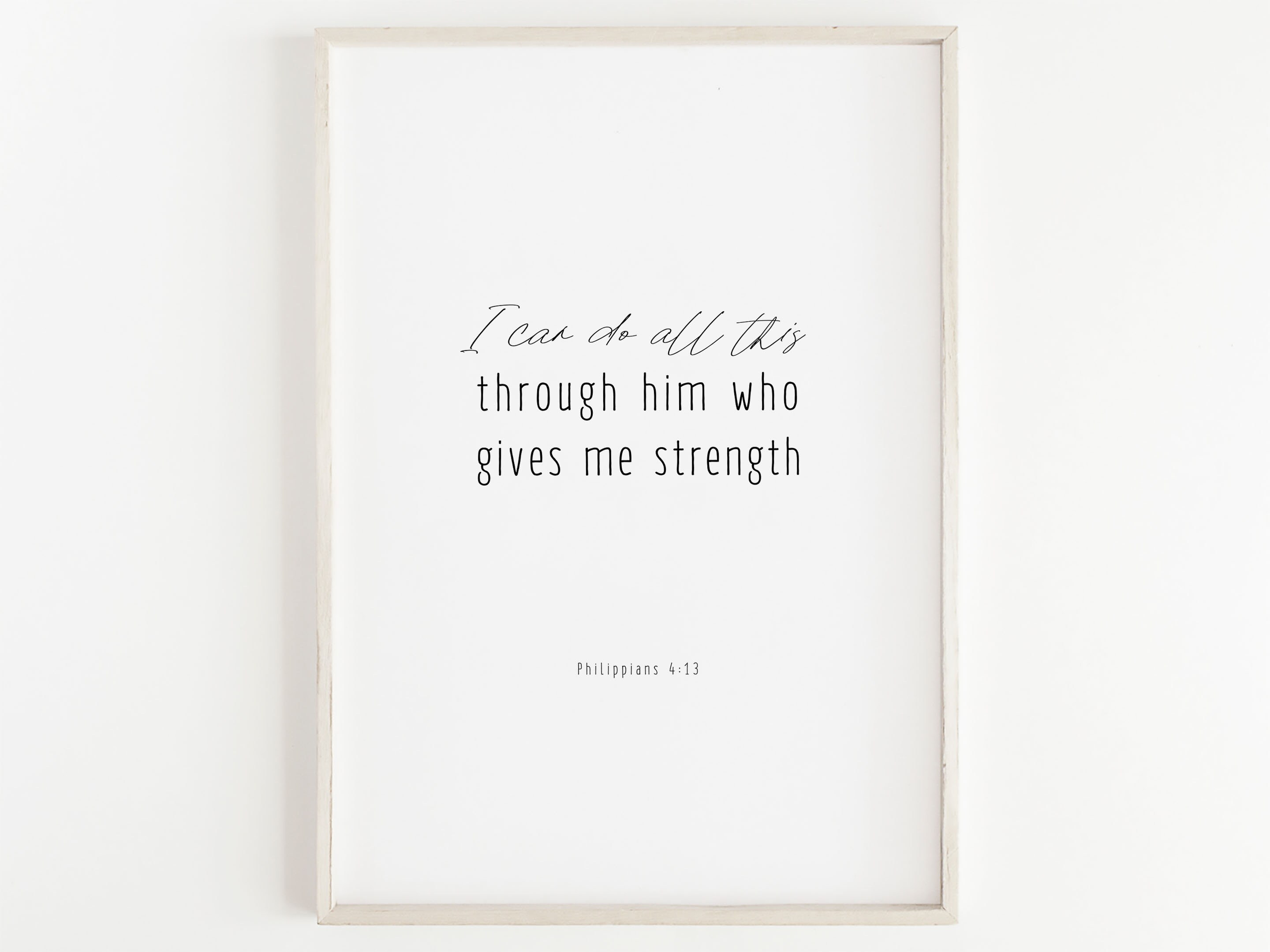 Philippians 4:13 Bible Verse Wall Art Minimalist Home Decor - Etsy