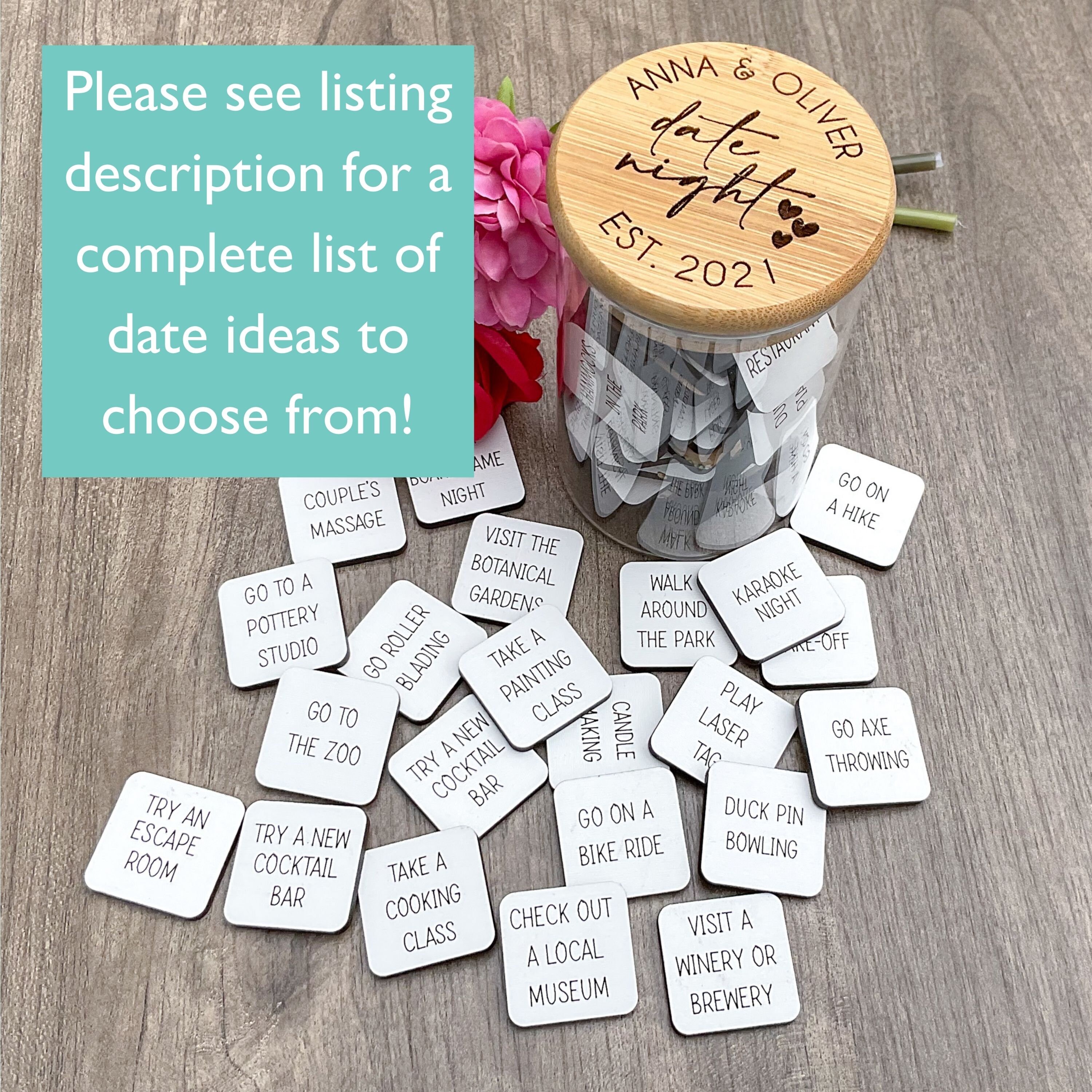 Custom Date Jar Date Night Ideas Couple's Gift - Etsy