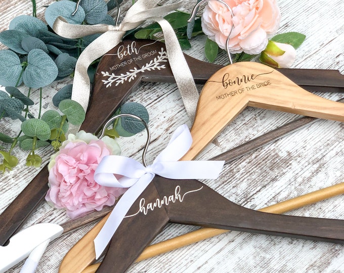 Laser Engraved Wood Hangers, Wedding Party Hangers, Bridal Hangers ...