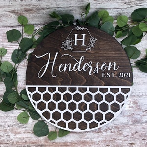 Personalized 3D Wood Laser Cut Name Sign, Wood Round Sign, Name Sign ...