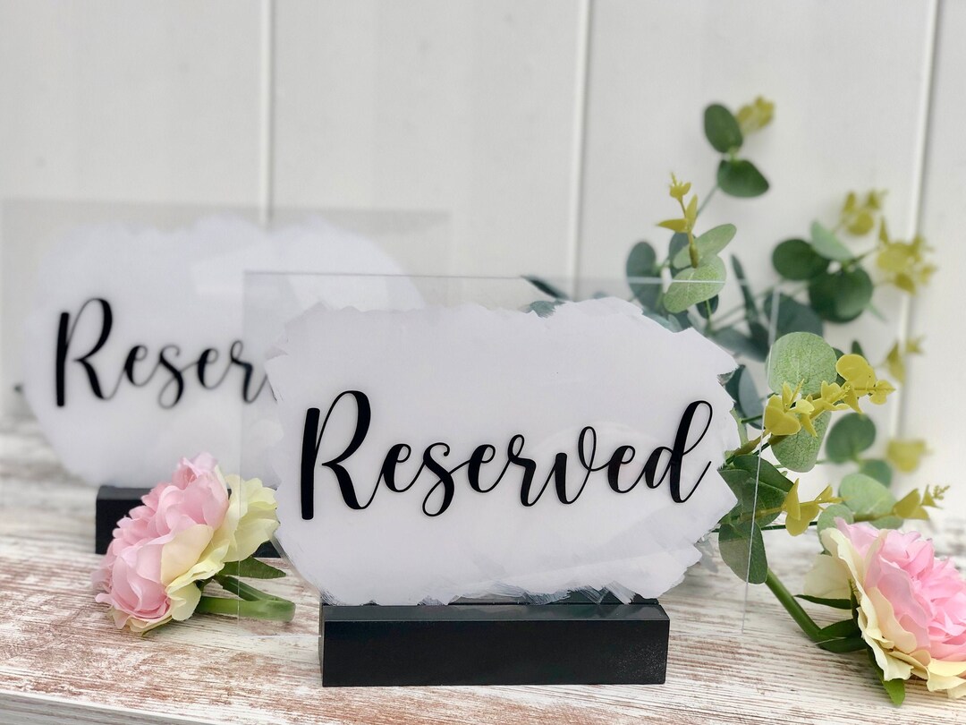 Acrylic reserved Signs for Weddings & Events, Custom Acrylic Signs ...