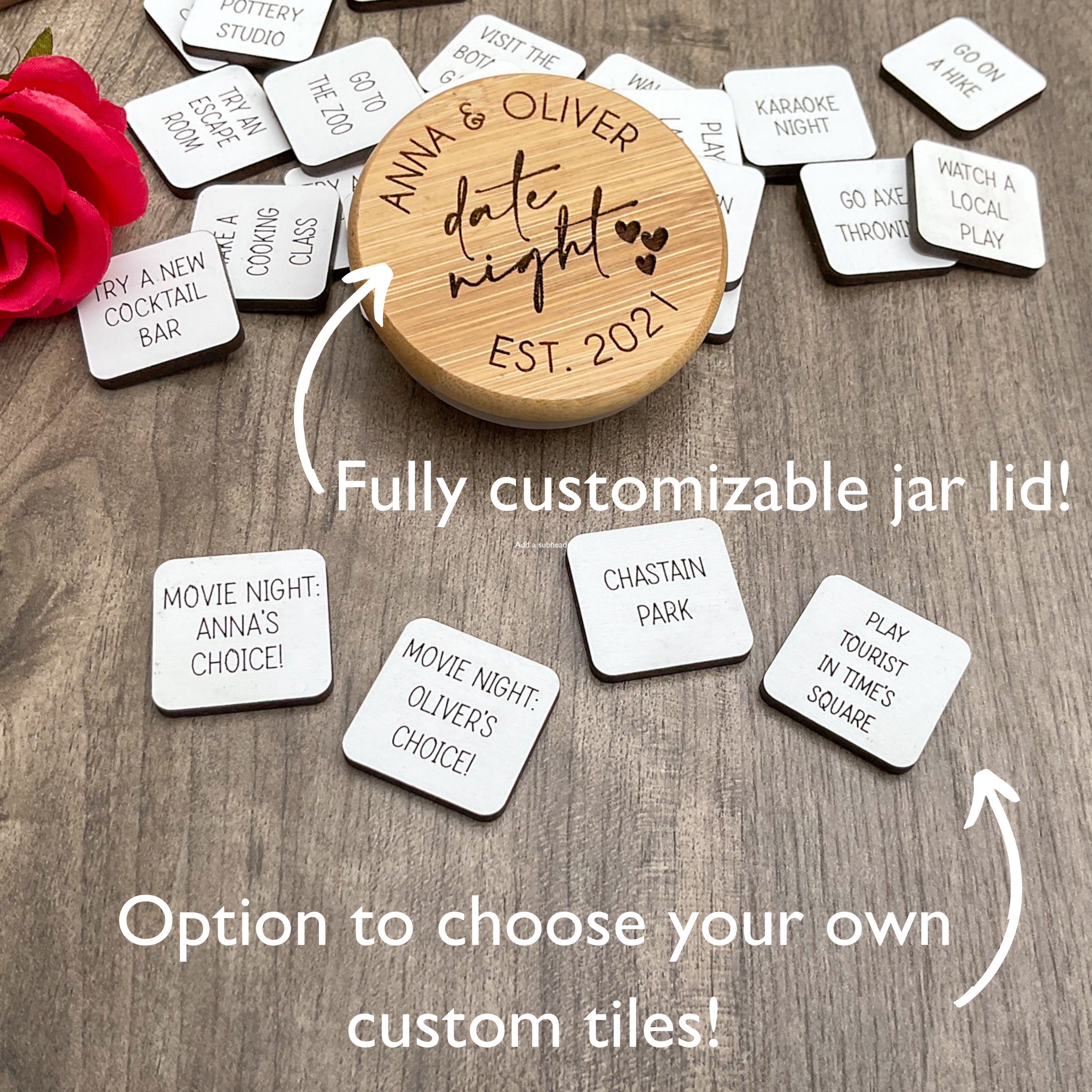 Custom Date Jar Date Night Ideas Couple's Gift - Etsy