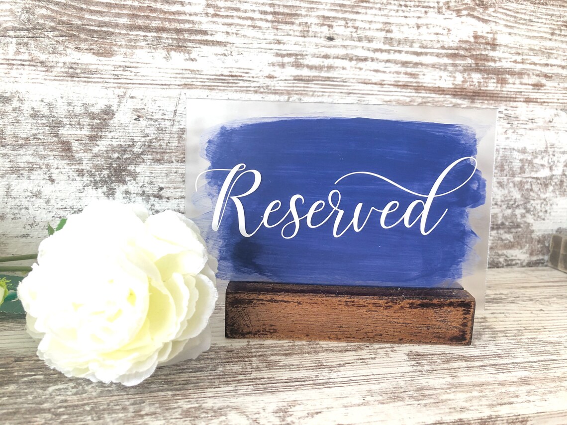 Acrylic Reserved Signs for Weddings & Events | Etsy