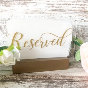 Acrylic reserved Signs for Weddings & Events, Custom Acrylic Signs ...