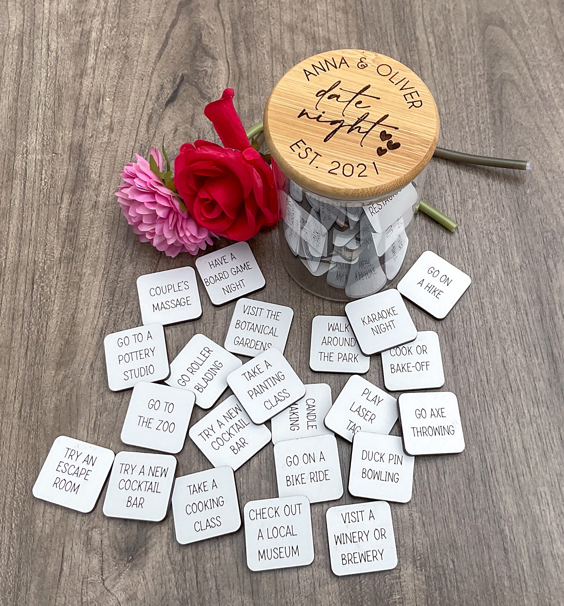 Custom Date Jar Date Night Ideas Couple's Gift - Etsy