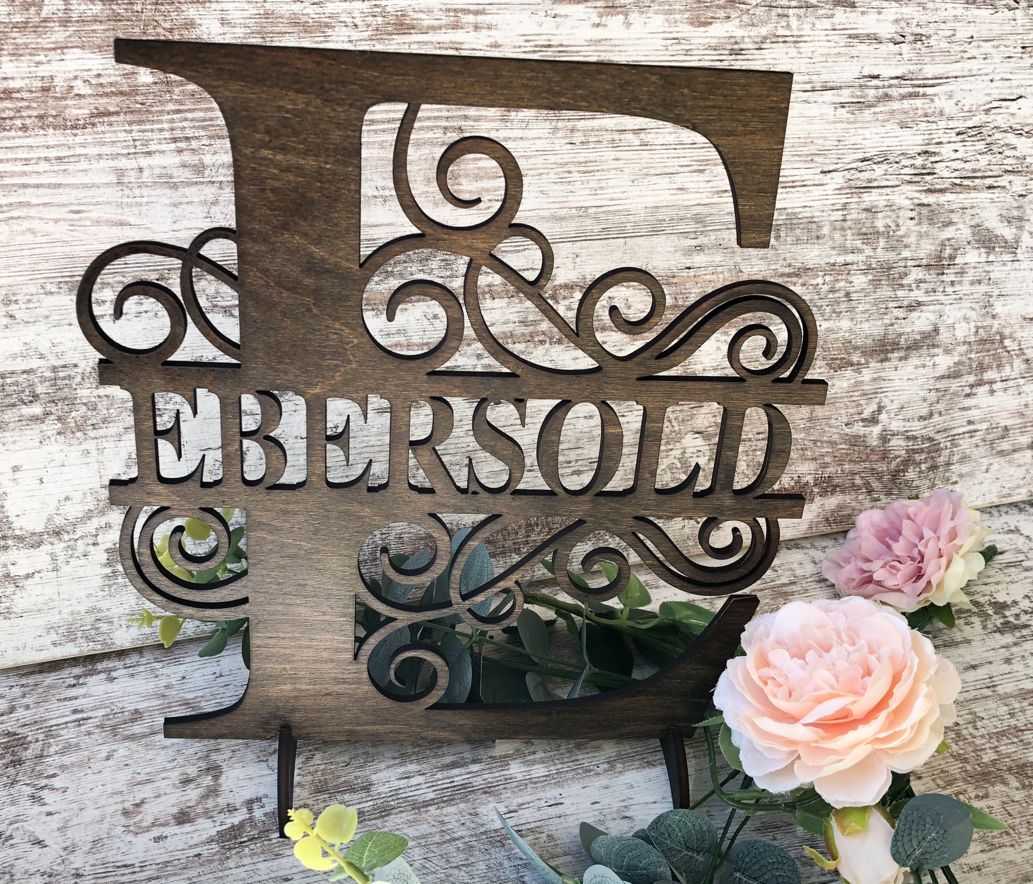 Custom Laser Cut Wood Monogram Letter Letter and Name | Etsy