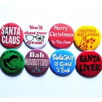 Christmas Kids Pin Back Buttons. Set of 10. 3 Pin Sizes to Choose From ...