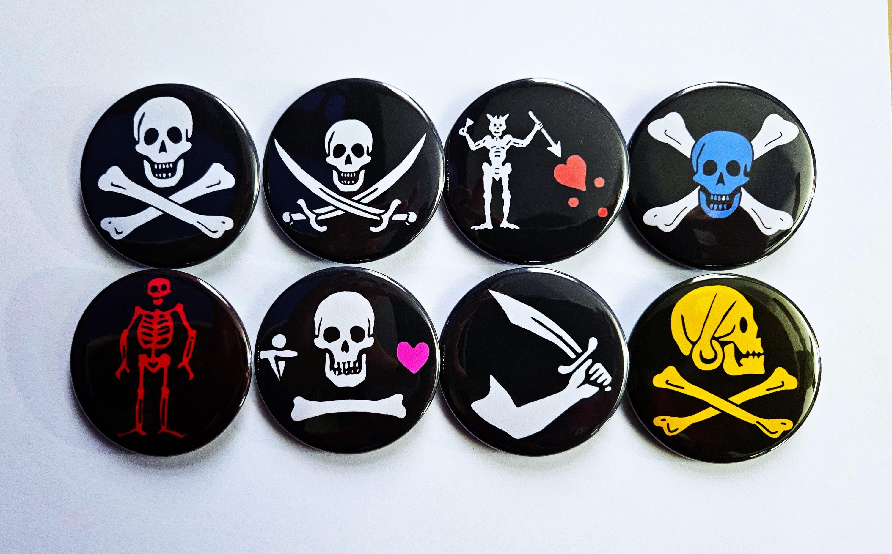 Pirate Flag Buttons Magnets & Bottle Openers. - Etsy