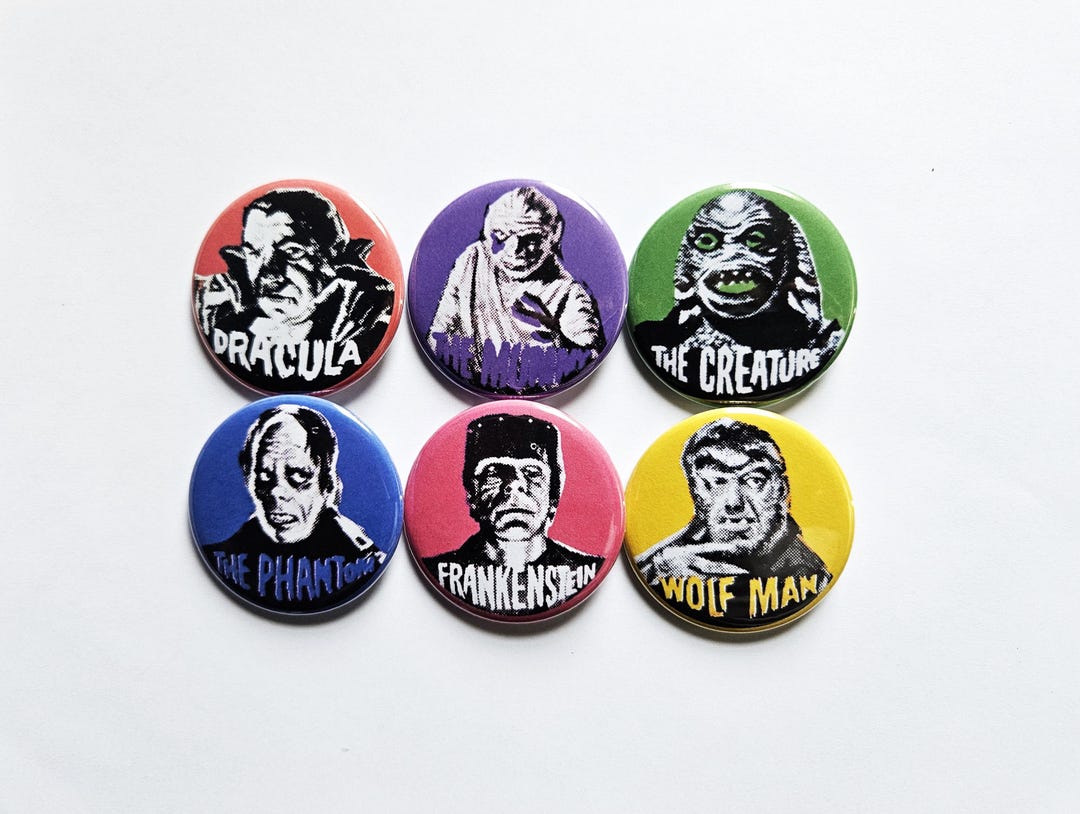 Vintage Reproduction Buttons Magnets & Bottle Openers. Horror Set 0 - Etsy