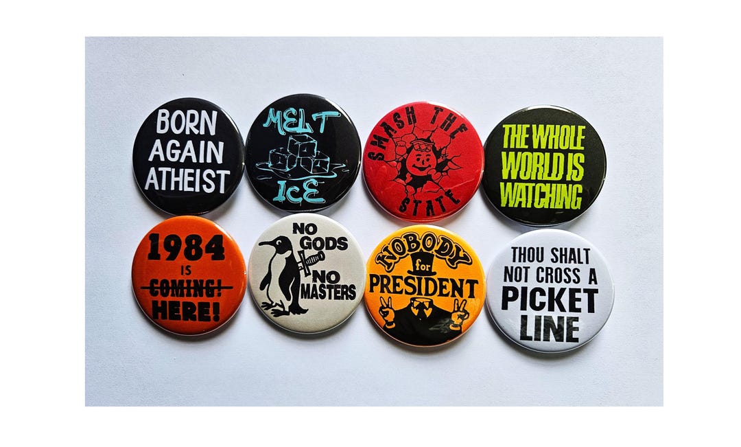 Vintage Reproduction Buttons Magnets & Bottle Openers. Political Set 16 ...