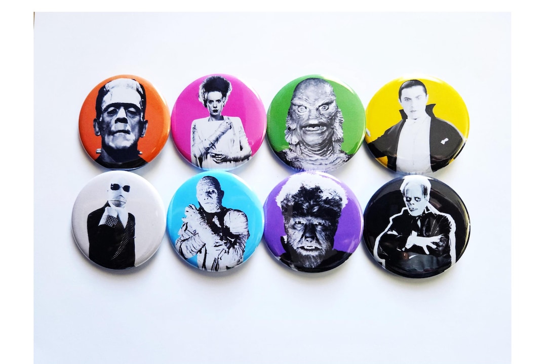 Horror Movie Monsters Buttons Magnets & Bottle Openers. - Etsy