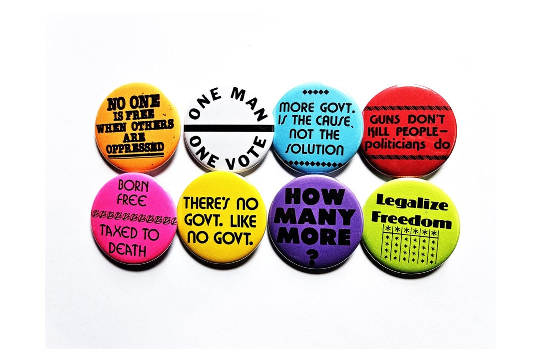 Vintage Reproduction Buttons Magnets & Bottle Openers. Political Set 14 ...