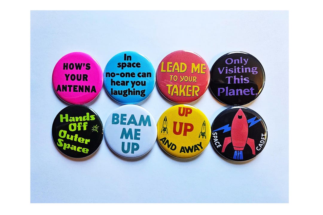 Vintage Reproduction Buttons Magnets & Bottle Openers. Space Set 02 - Etsy