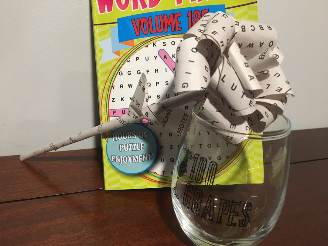 Upcycled Word Search Page Flowers, Book Flowers, Paper Flowers ...