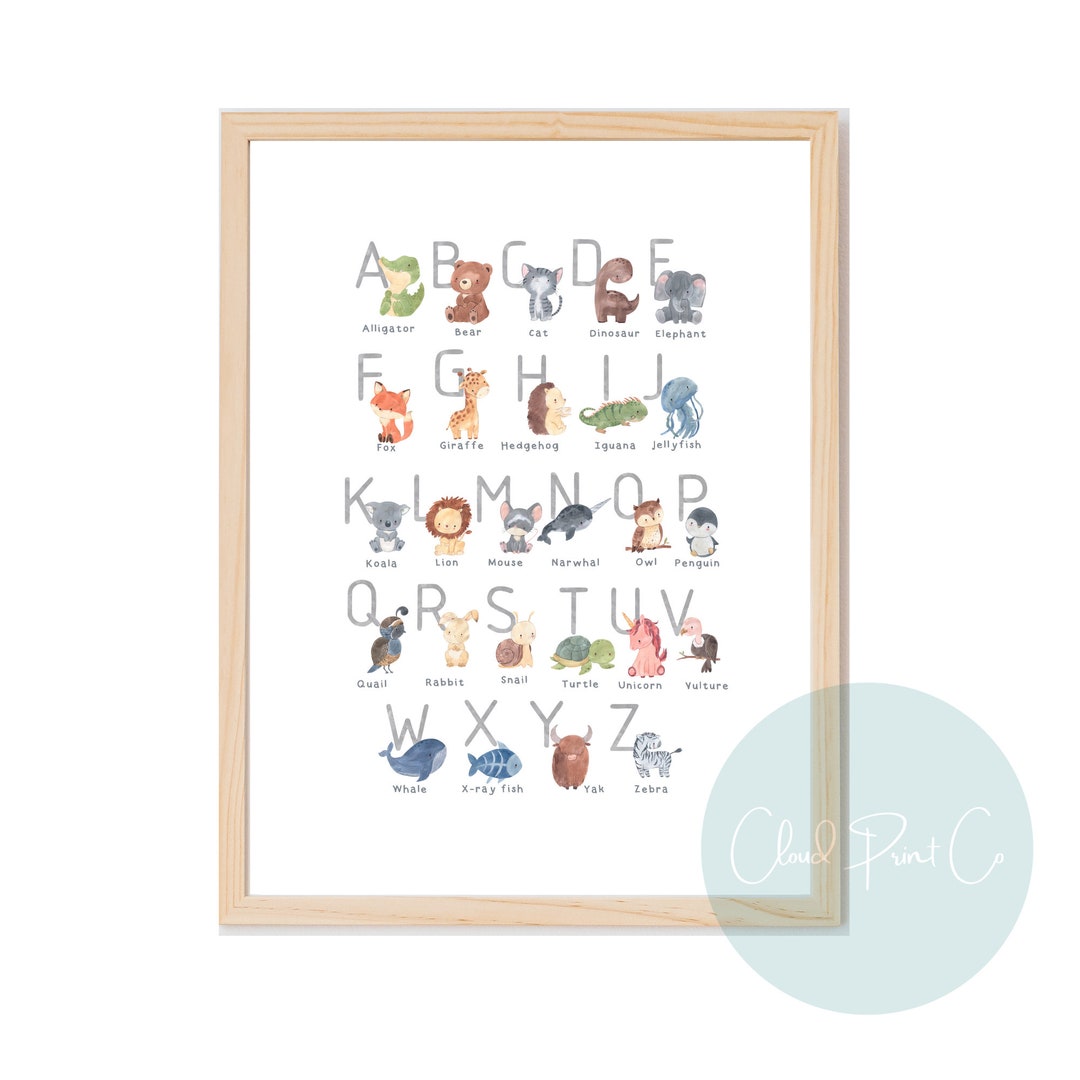 ABC Poster for Kids Room, Nursery or Playroom - Printable Wall Art ...