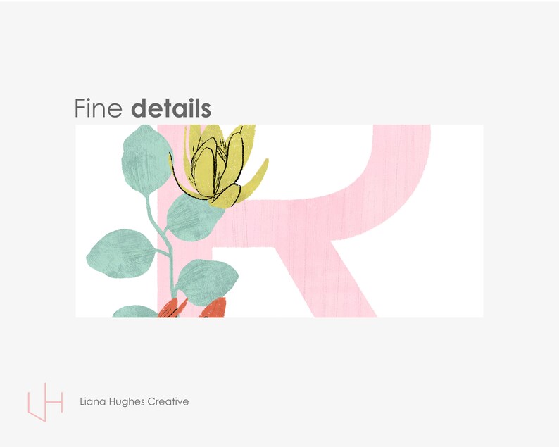 Floral Letter R Name Sign Printable - Initial Sign Wall Art - Nursery ...