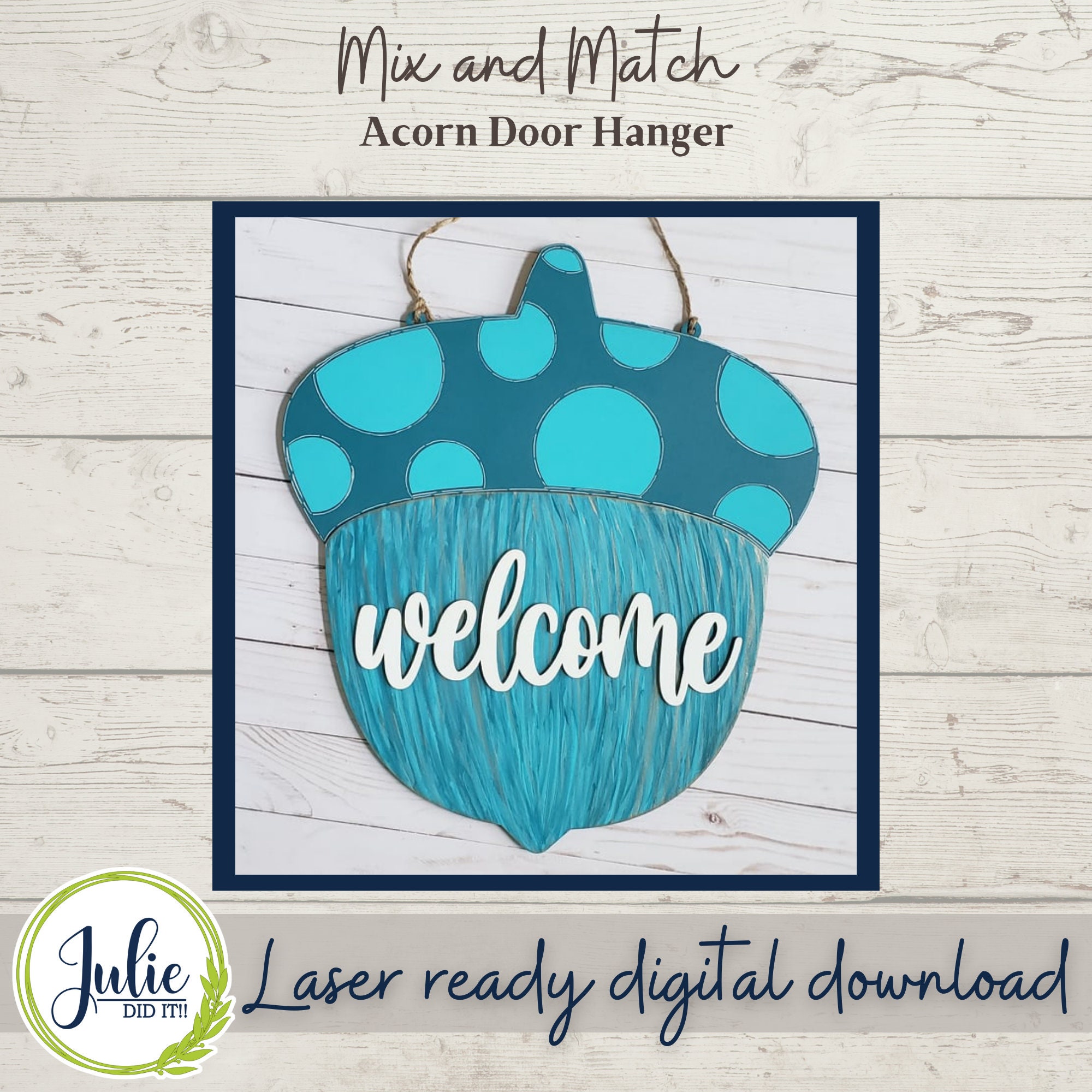 Instant Digital Download: Acorn Door Hanger - Etsy
