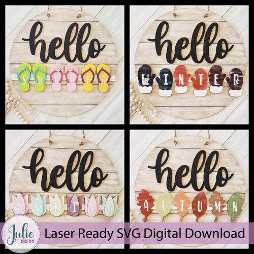 Hello Seasons Interchangeable Sign SVG Digital Download for - Etsy