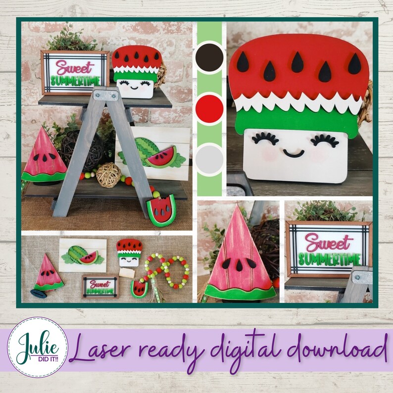 Instant digital download: Watermelon Tiered Tray | Etsy