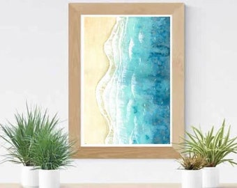 Blue Waves Watercolor Print Wave Art Waves Print Ocean Art - Etsy