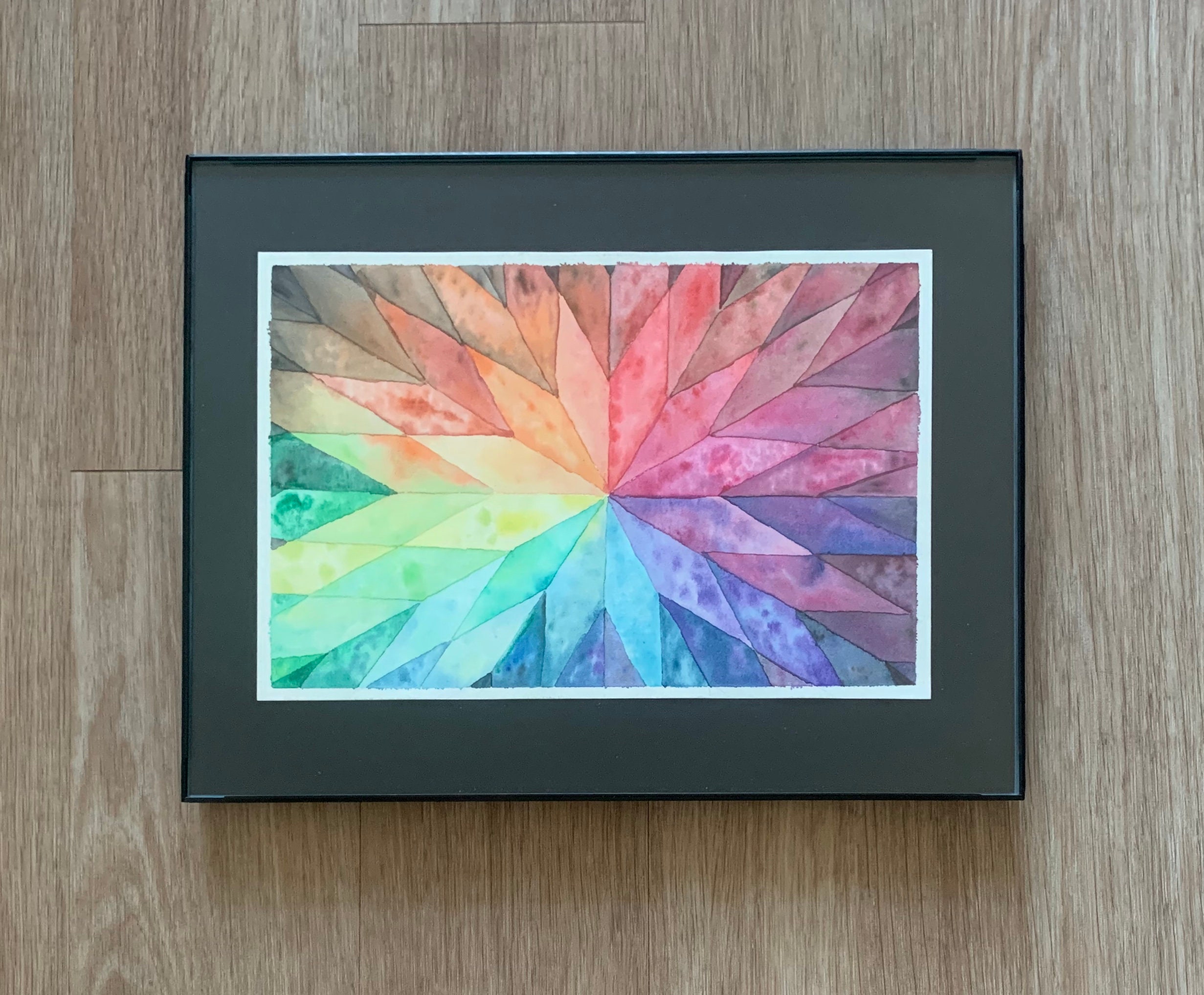 PRINTABLE Watercolor Art, Rombus Art, Rainbow Colors - Etsy