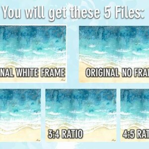 PRINTABLE Watercolor Art, Beach Waves, Ocean - Etsy