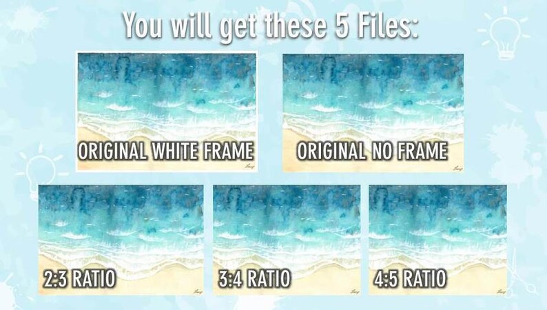 PRINTABLE Watercolor Art, Beach Waves, Ocean - Etsy