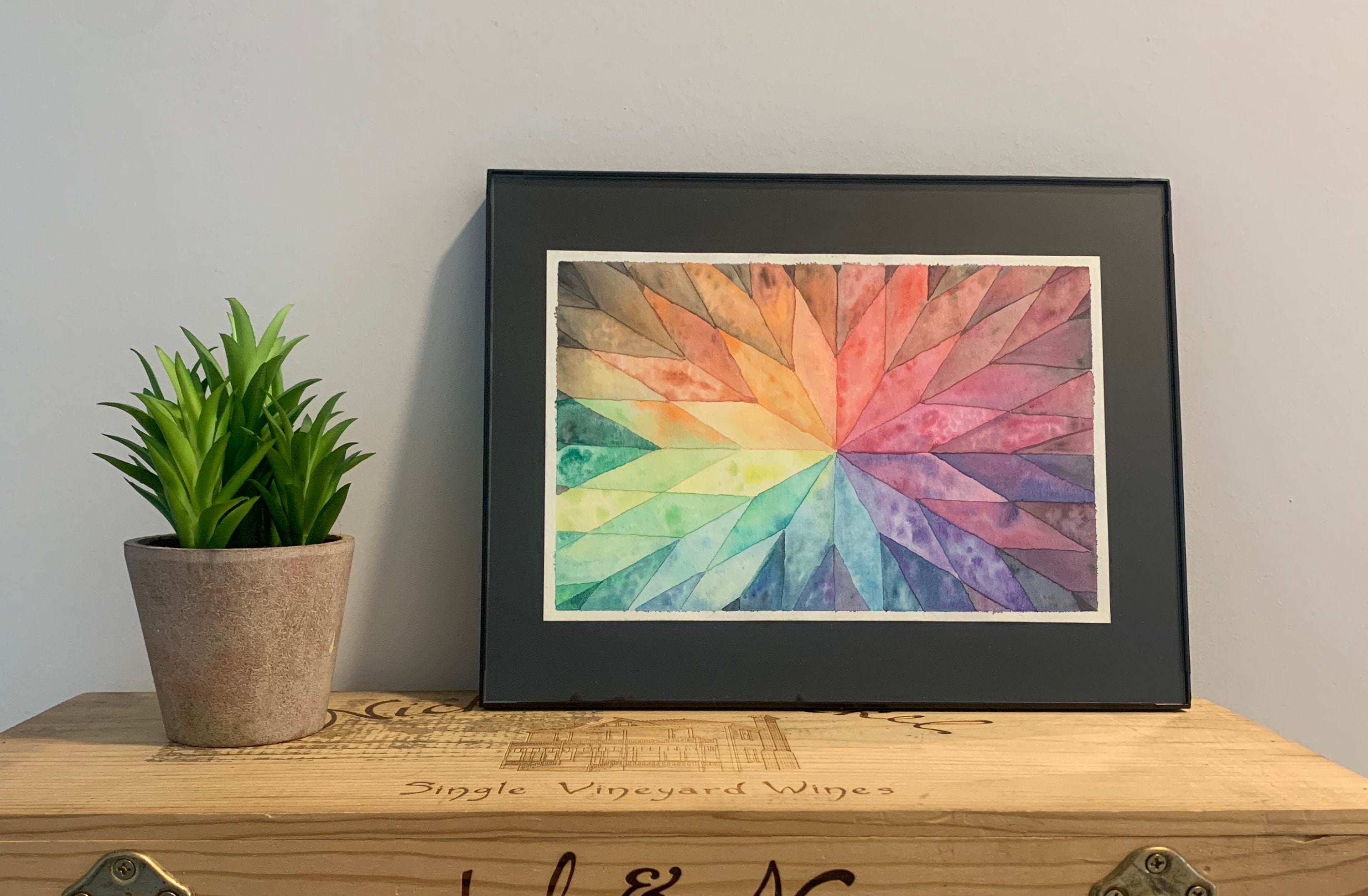 PRINTABLE Watercolor Art, Rombus Art, Rainbow Colors - Etsy