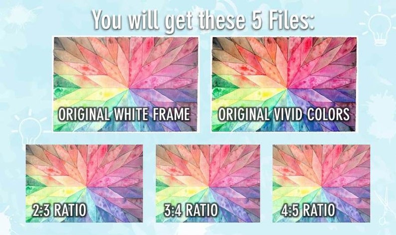 PRINTABLE Watercolor Art, Rombus Art, Rainbow Colors - Etsy