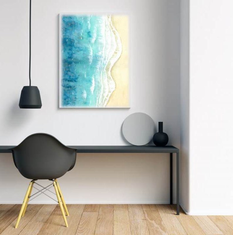 PRINTABLE Watercolor Art, Beach Waves, Ocean - Etsy