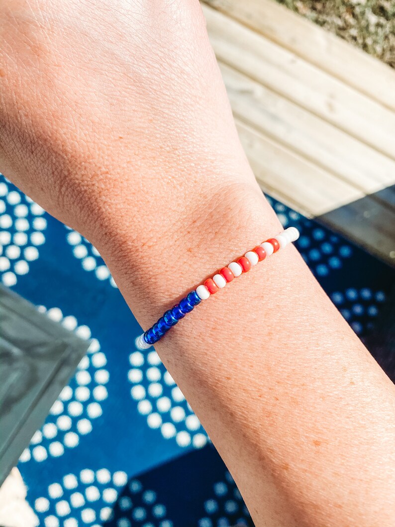 American Flag Bracelet Stack Bracelet Personalized | Etsy