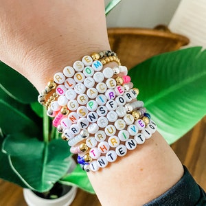 2023 Word of the Year Bracelet Stack Bracelet Personalized Bracelet ...