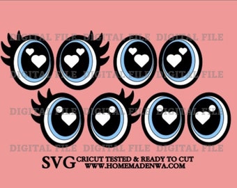 DIGITAL Felt Vinyl Craft Oval Star Eyes Design BUNDLE SVG File - Etsy