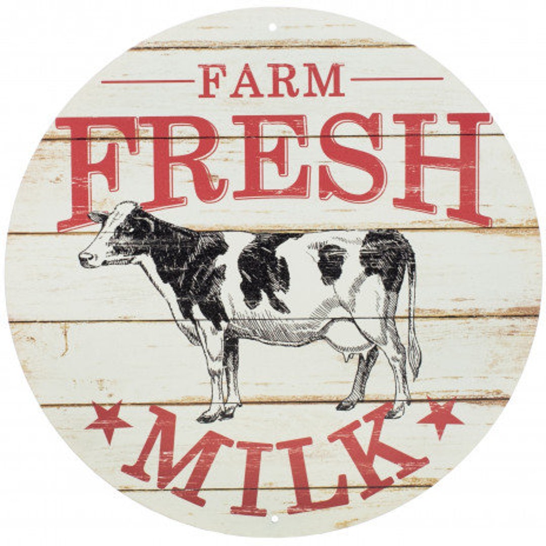 12 Farm Fresh Milk Sign Wreath Attachment Metal Wreath Sign Cow Sign - Etsy
