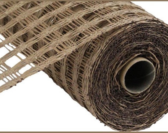 Brown Poly Burlap Check Mesh 10 X 10 Yard Roll Poly Burlap Burlap Mesh ...