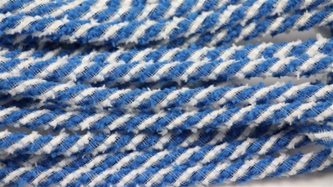 Royal Blue and White Snowdrift Deco Flex Tubing 8mm X 10 Yard Wreath ...