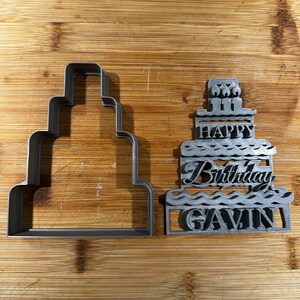 CUSTOM Happy Birthday Cookie Cutter || Cake Shape - Etsy