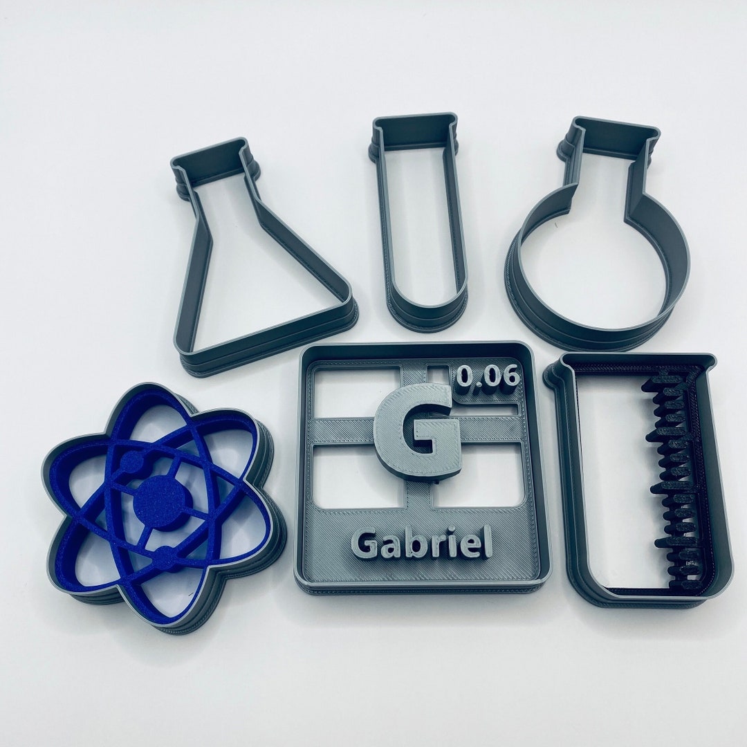 Chemistry Cookie Cutter 6-piece Set Personalized Graduation Science ...