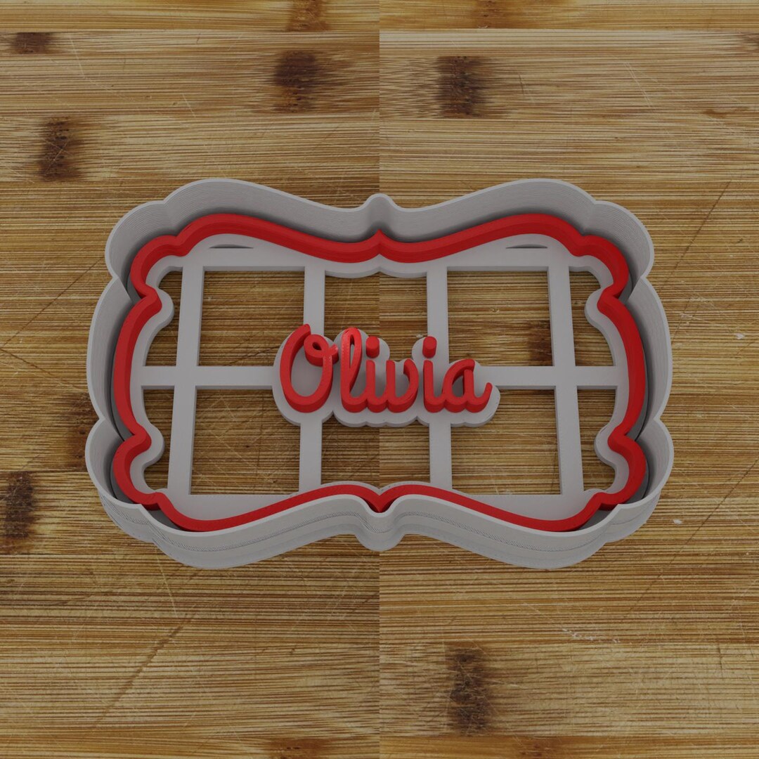 Simple Rectangular Plaque Cookie Cutter Personalization Available ...