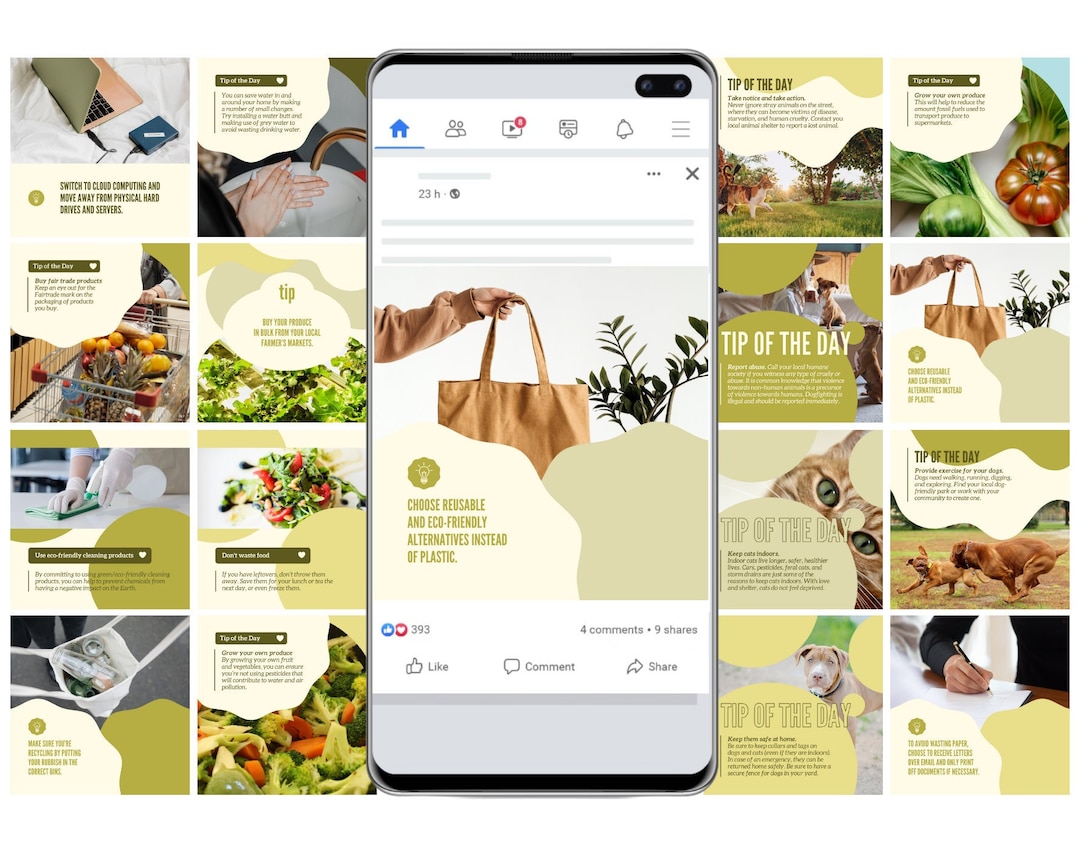 Sustainability Template Canva, Environmental Awareness Instagram Post ...