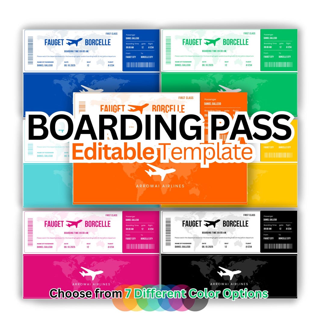 Fake Airplane Ticket, Custom Boarding Pass, Custom Plane Ticket, Custom ...
